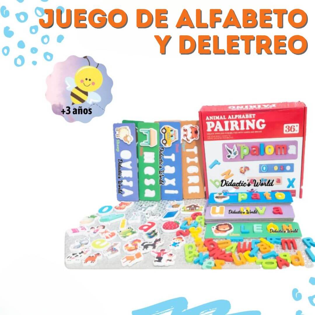 😍JUEGO DE ALFABETO Y DELETREO CON ANIMALES | MADERA – Tienda Peru